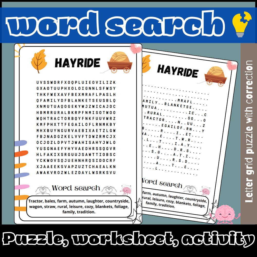 Hayride : Word search puzzle worksheet activity | Made By Teachers