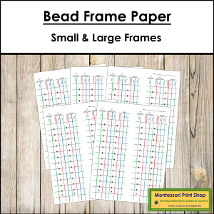 Montessori Bead Frame Paper - Addition & Subtraction Notation Paper ...