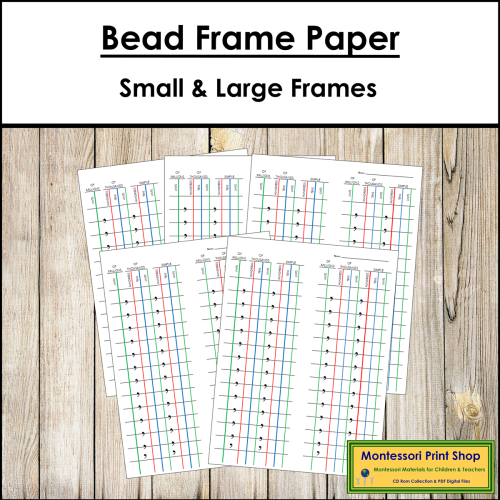 Montessori Bead Frame Paper - Addition & Subtraction Notation Paper ...