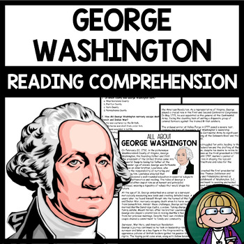 GEORGE WASHINGTON Biography Reading Comprehension - President Day ...