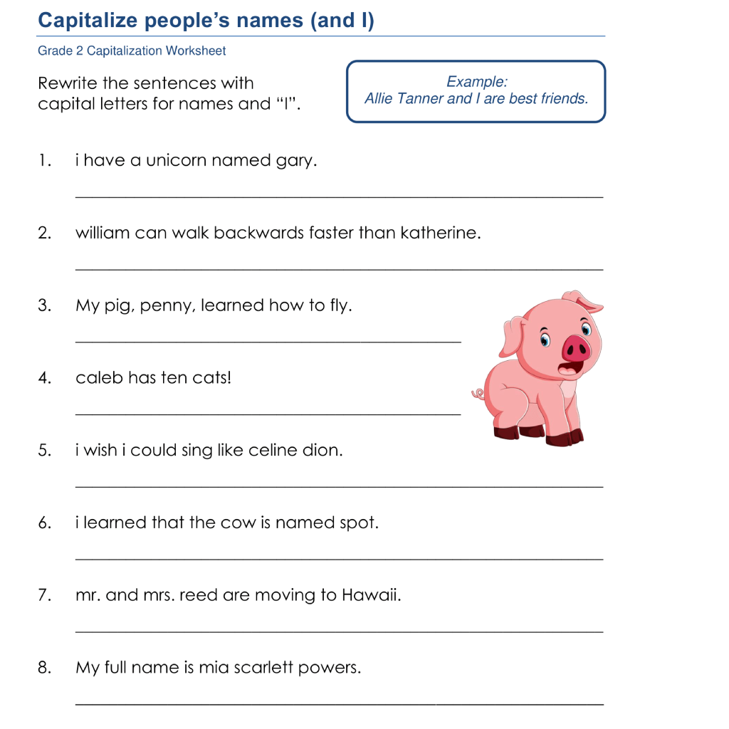Mastering Capitalization and Punctuation: Grade 2 Worksheets - Made By ...
