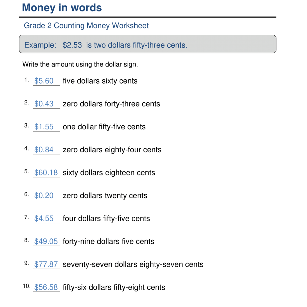 Master Money Counting with Grade 2 Worksheets - Made By Teachers