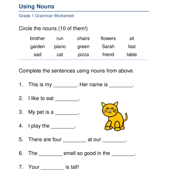 Language Builders: Grade 1 Grammar Worksheets - Made By Teachers