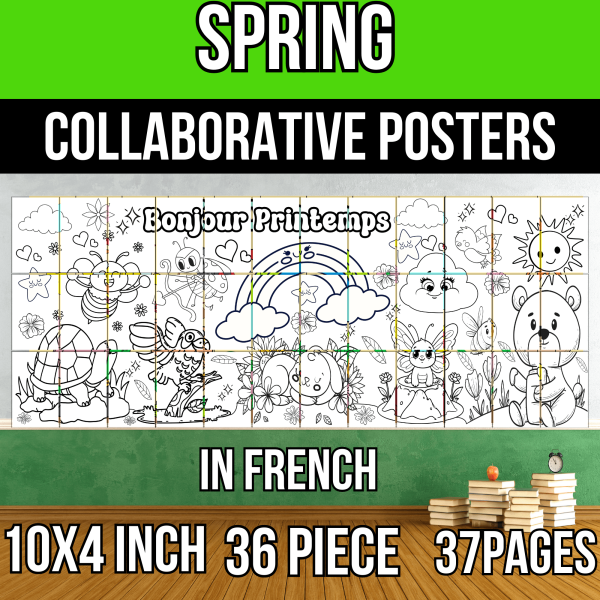 Spring Collaborative Poster Art Coloring Pages In French -Spring ...