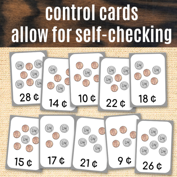 Counting Mixed Coins Cards - Montessori Money Math Coin Matching Flash ...