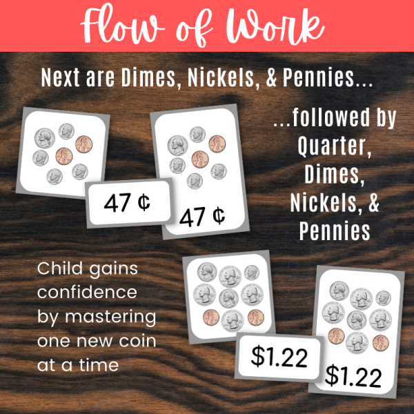 Counting Mixed Coins Cards - Montessori Money Math Coin Matching Flash ...