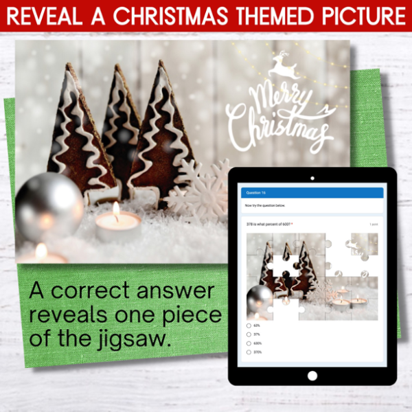 Percent of a Number Christmas Jigsaw Activity Google Form and ...