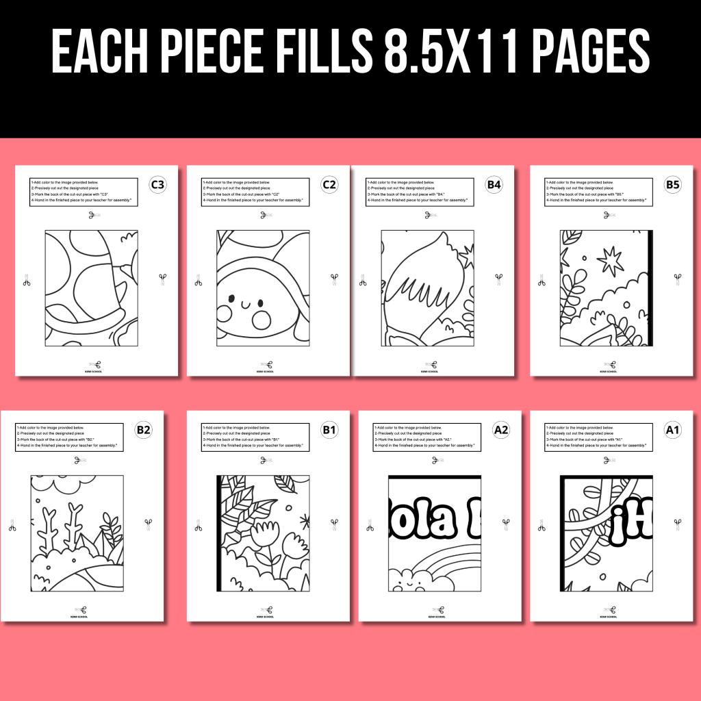 Spring Collaborative Poster Art Coloring Pages In Spanish -Spring ...