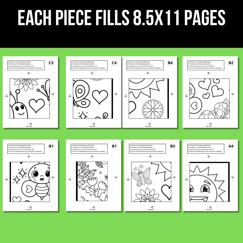 Spring Collaborative Poster Art Coloring Pages -Spring Activity - Made ...