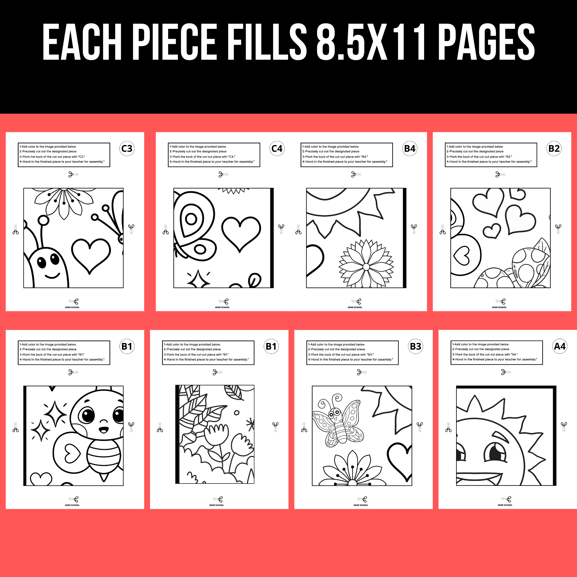 Spring Collaborative Poster Art Coloring Pages in French -Spring ...