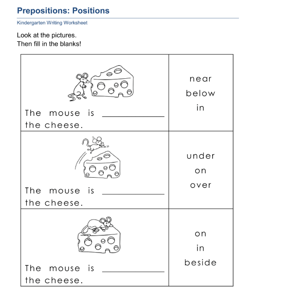 Kindergarten Prepositions Worksheets | Made By Teachers