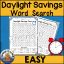 Daylight Savings Time Word Search - EASY Printable Puzzle | Made By ...
