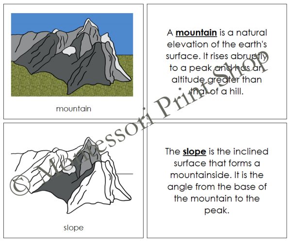Parts of a Mountain Book - Montessori Nomenclature - Made By Teachers