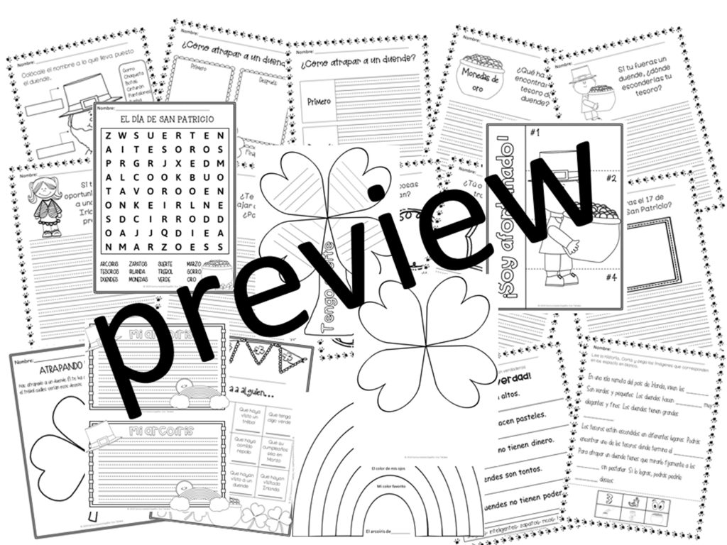 Día de San Patricio | St. Patrick's Day Activities in Spanish | Bundle ...