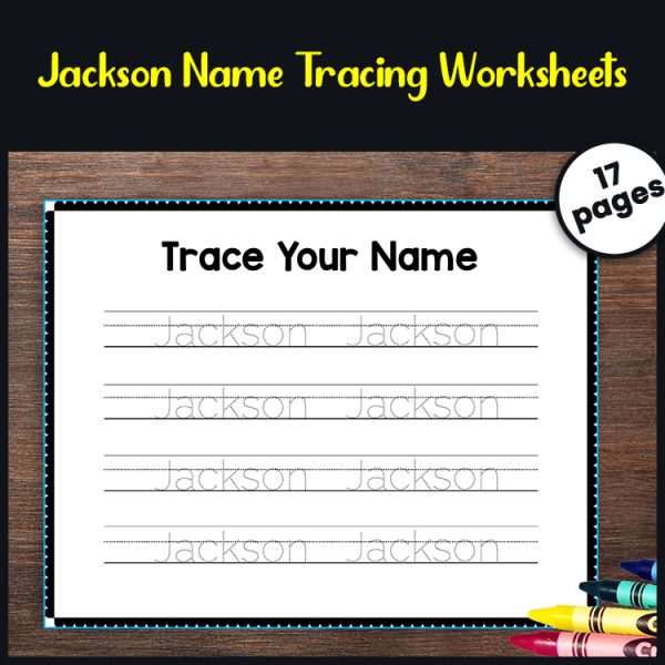 Name Tracing Practice Worksheets and Activity for Preschool-K 'Jackson ...