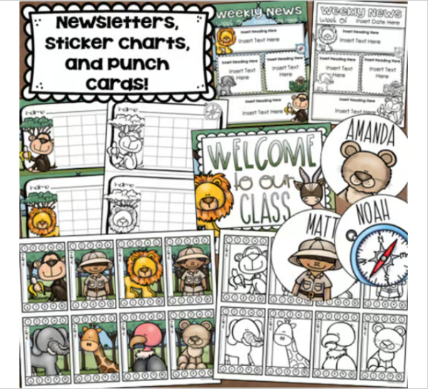 Jungle Safari Class Management Decor Bundle (Rules, Voice Levels ...