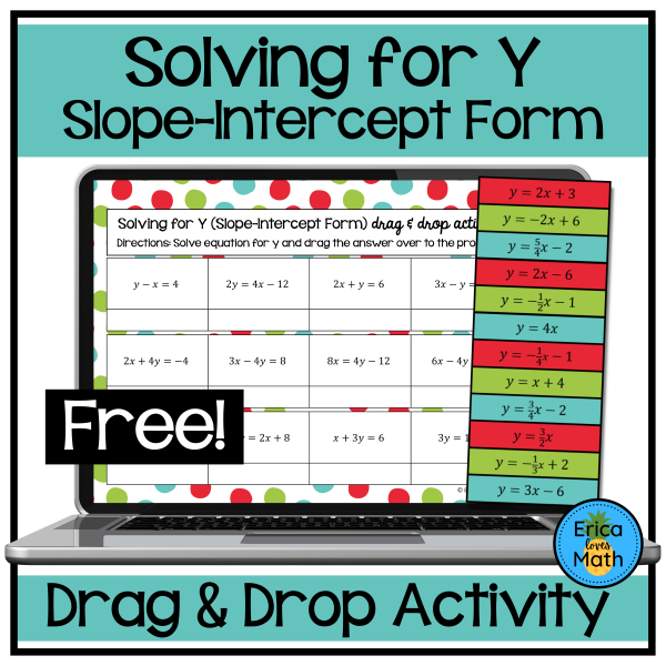 Solving for Y Digital Drag & Drop Activity (Rewriting in Slope ...