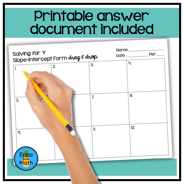 Solving for Y Digital Drag & Drop Activity (Rewriting in Slope ...