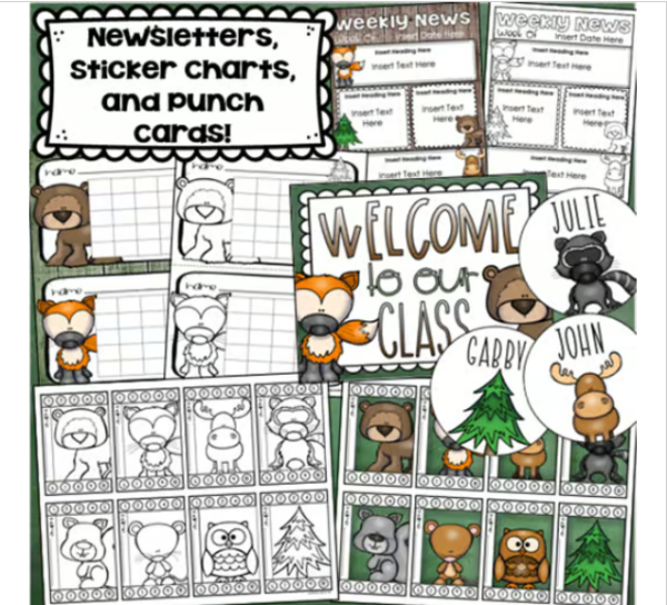 Woodland Animals Class Management Decor Bundle (Posters, Rules ...