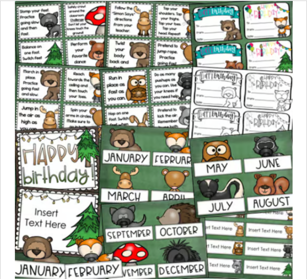 Woodland Animals Class Management Decor Bundle (Posters, Rules ...