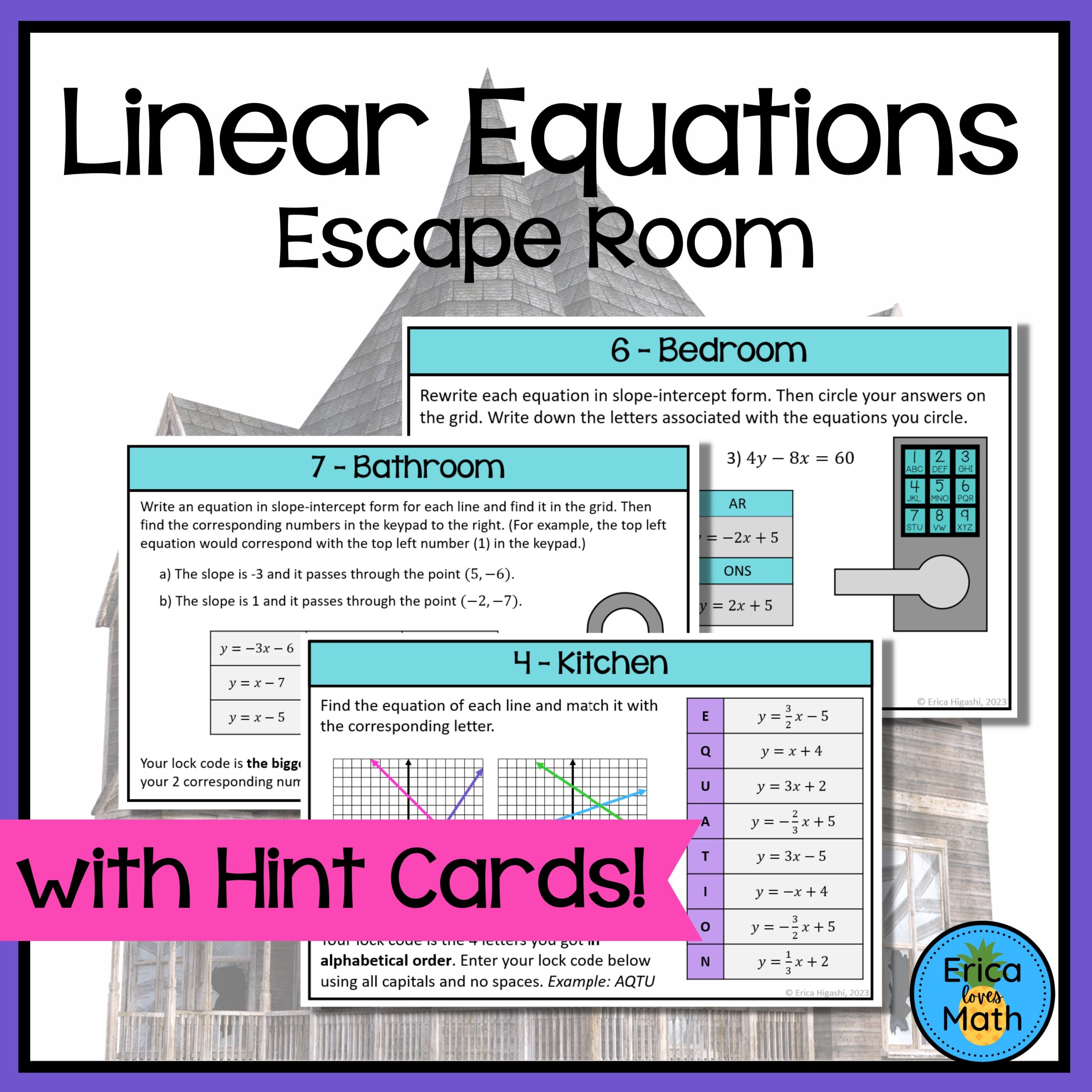 Graphs of Linear Equations Slope-Intercept Form Digital Activity Drag ...