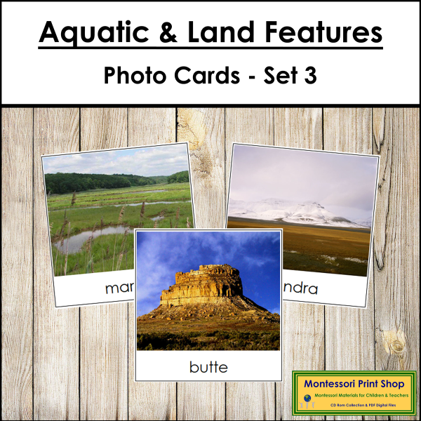 Aquatic and Land Features 3-Part Cards - Set #3 | Made By Teachers