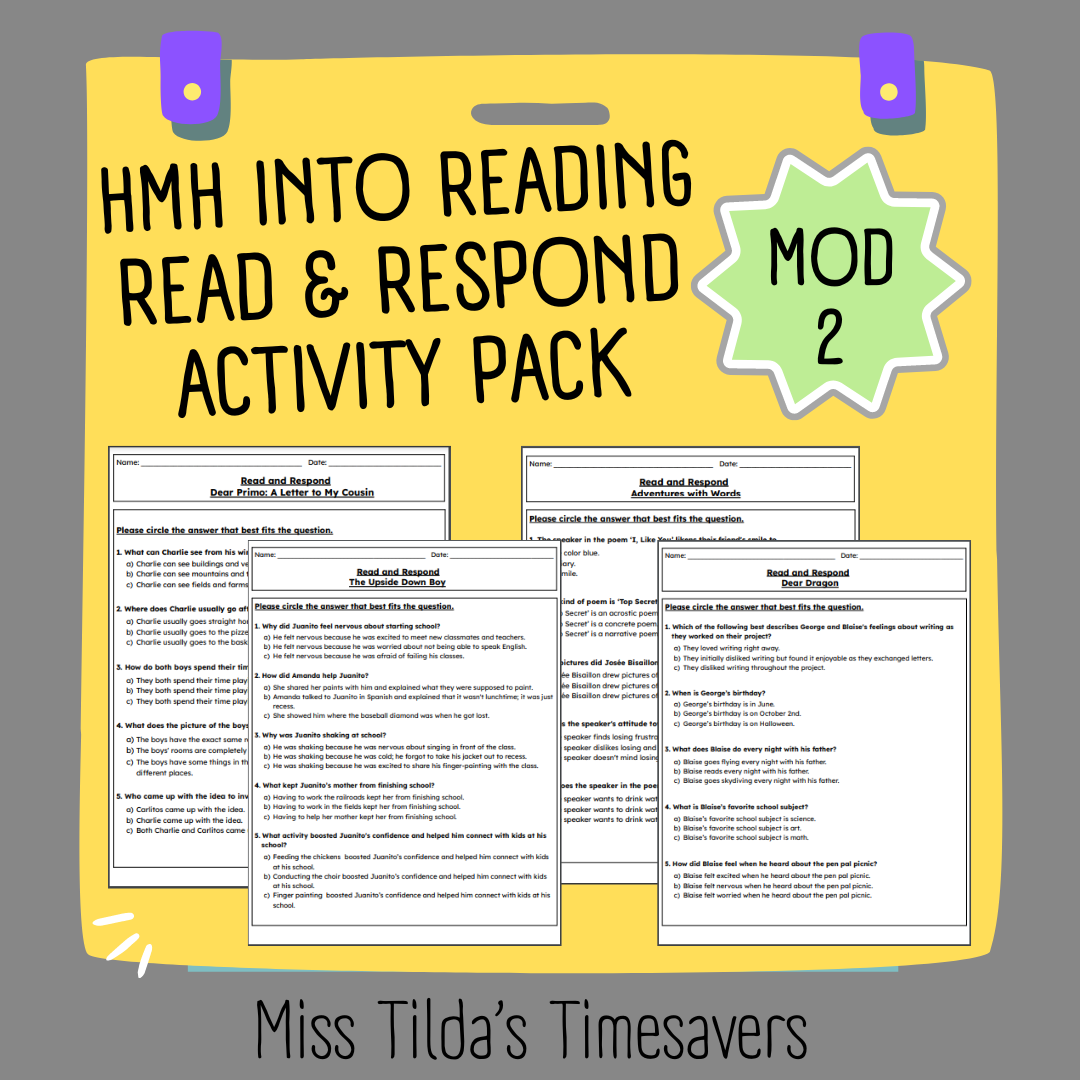 Grade 5 HMH into Reading Quiz: Module 3 | Made By Teachers
