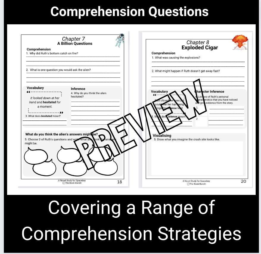 SPACEBOY Novel Study and Reading Comprehension | Made By Teachers