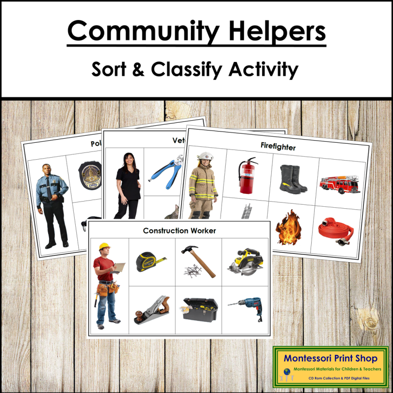 Community Helpers - Sorting & Classifying Activity - Montessori ...