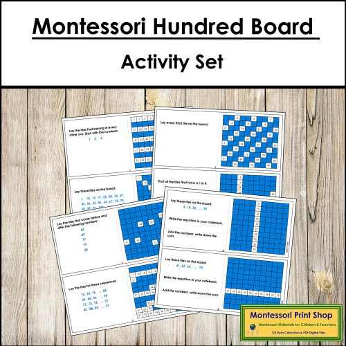 Montessori Hundred Board Activity Set - Number Sequences, Skip Counting ...