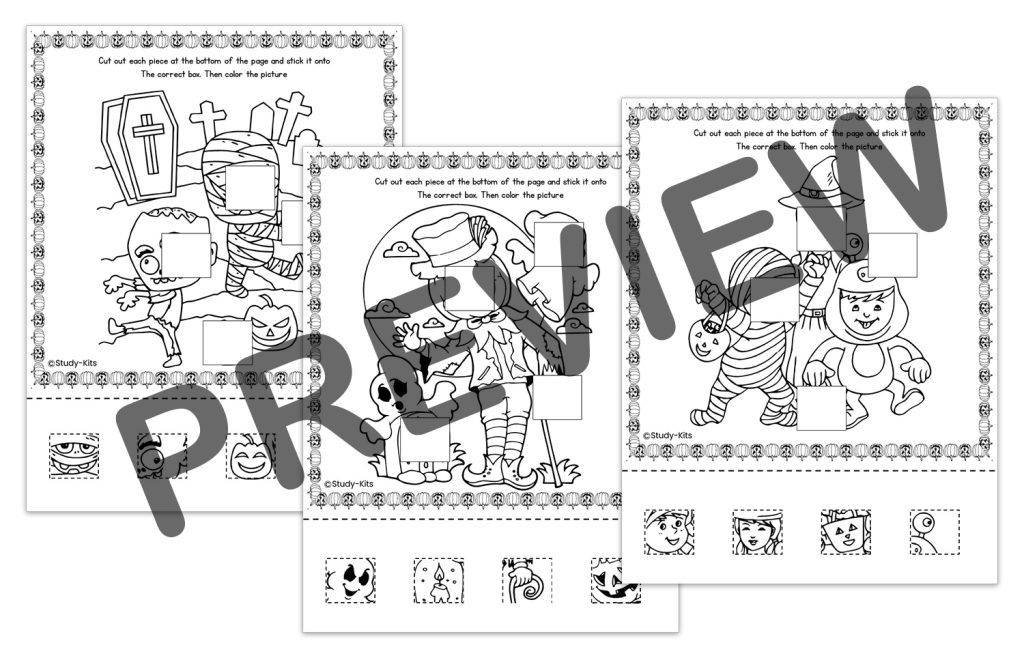 Halloween Crafts and Puzzles for Kindergarten and Preschool | Made By ...