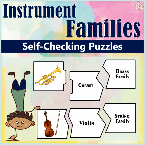 Musical Instrument Families Self-Checking Puzzles | Made By Teachers