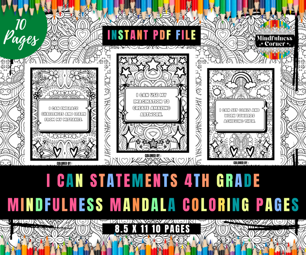 I Can Statements 4th Grade, Encouragement Mindset, Mindfulness Mandala ...