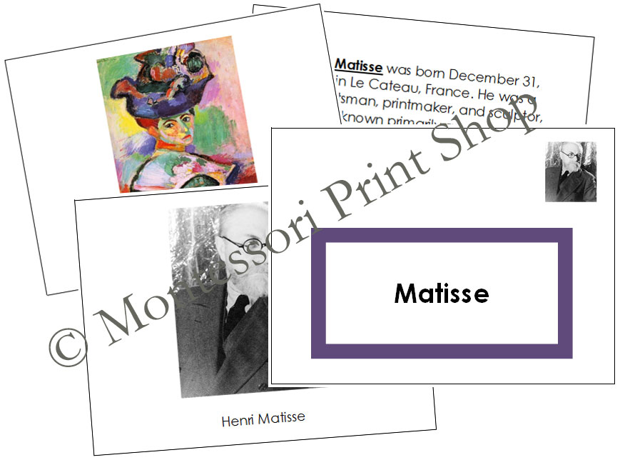 Henri Matisse Art Book (color border) - Famous Artist - Montessori ...