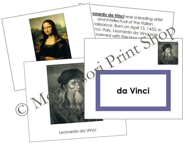 Leonardo da Vinci Art Book (color border) - Famous Artist - Montessori ...
