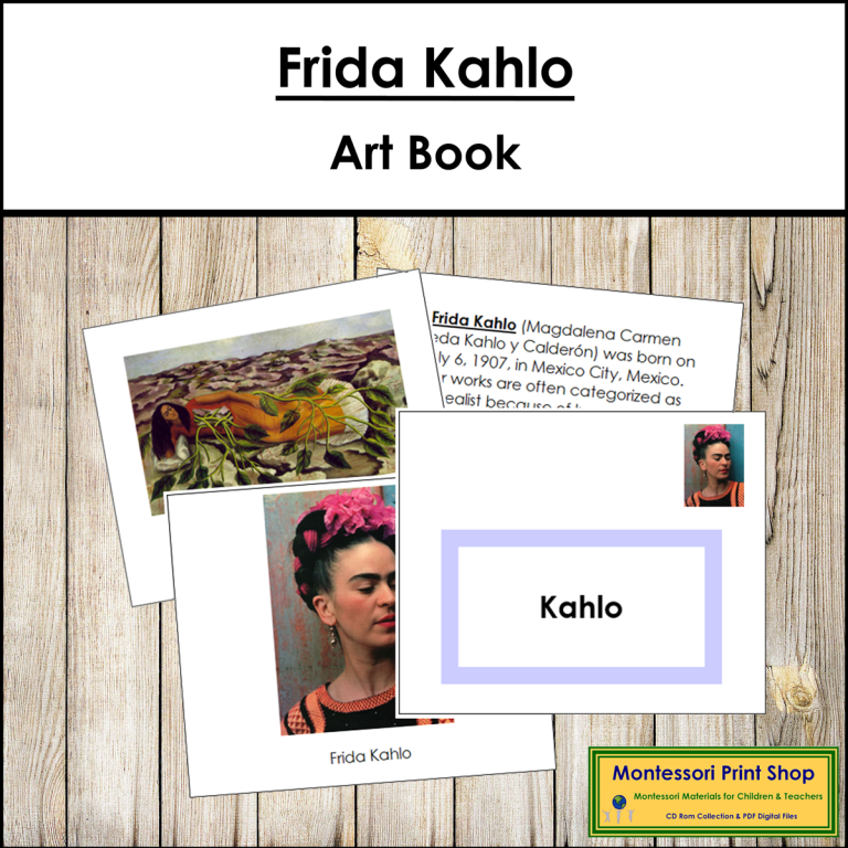 Frida Kahlo Art Book (color border) - Famous Artist - Montessori - Made ...