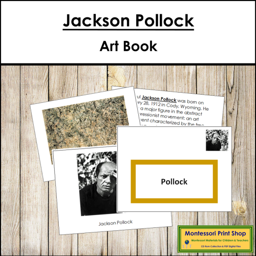 Jackson Pollock Art Book (color border) - Famous Artist - Montessori ...