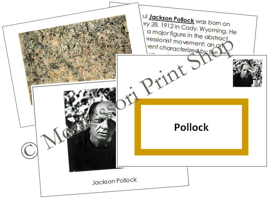 Jackson Pollock Art Book (color border) - Famous Artist - Montessori ...