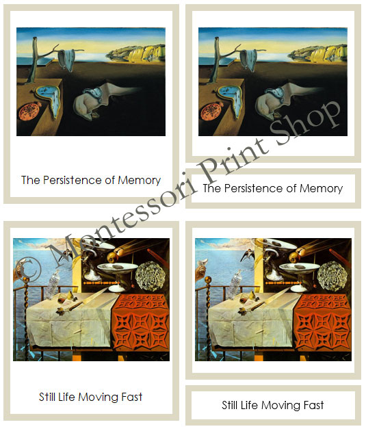 Salvador Dalí 3-Part Art Cards (color borders) - Famous Artist ...