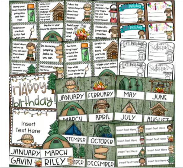 Camping Camp Out Class Management Decor Bundle (Posters, Rules ...