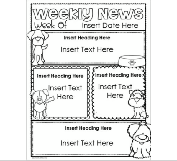 Weekly Newsletter Template Editable Dog Theme - Made By Teachers