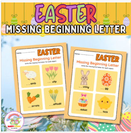 Easter Missing Beginning Letter: Fun Game for preschool or ...