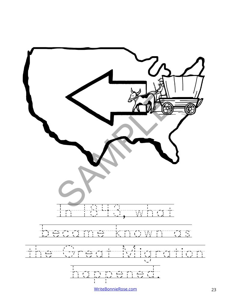Story of the Oregon Trail Coloring Book-Level B | Made By Teachers