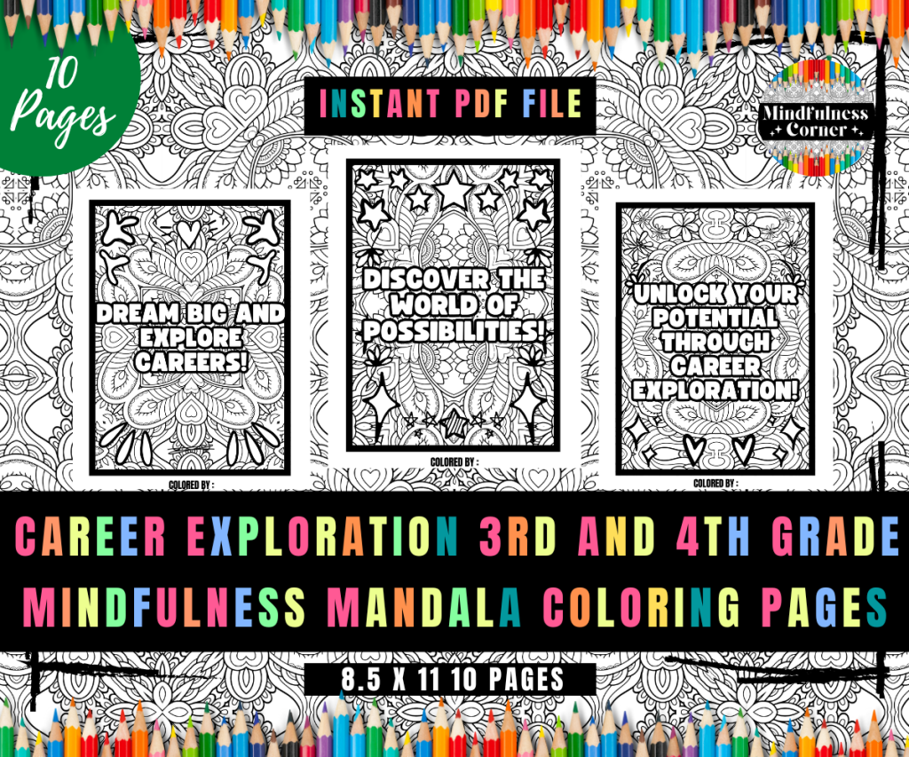 Career Exploration 3rd and 4th Grade, Mindfulness Mandala Coloring ...