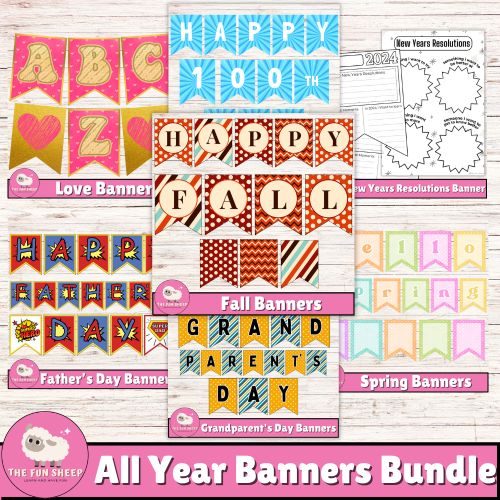 All Year Banners Bundle | Year Long Classroom Banners Bundle Party DIY ...
