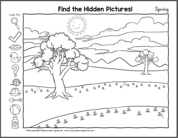 Spring Hidden Pictures Worksheets | Made By Teachers