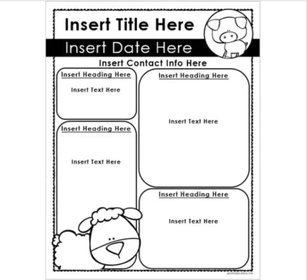 Weekly Classroom Newsletter Template Farm Animals Barn Theme EDITABLE ...