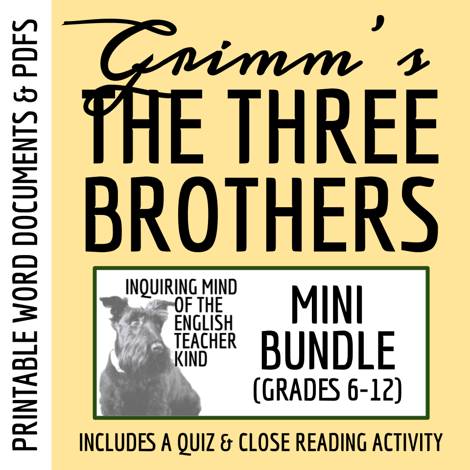 "The Three Brothers" by the Brothers Grimm Quiz and Close Reading ...