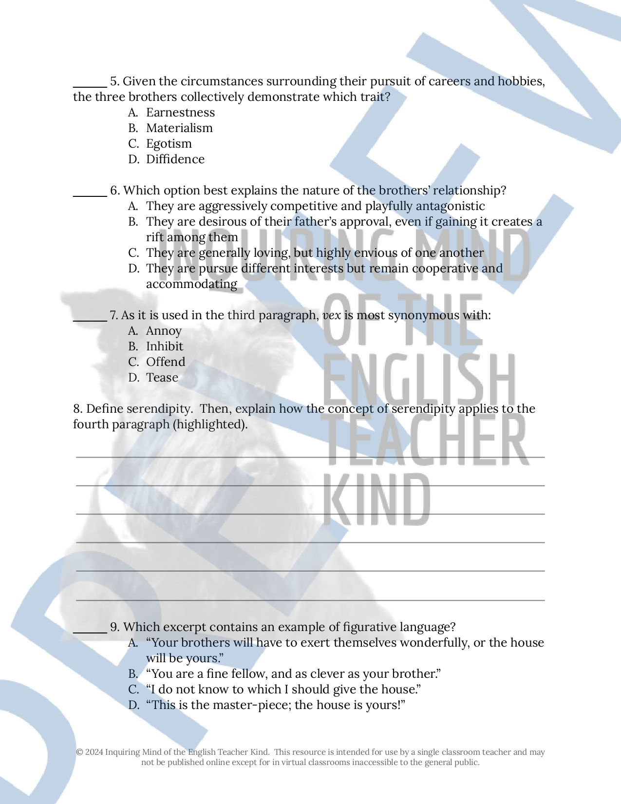 "The Three Brothers" by the Brothers Grimm Quiz and Close Reading ...