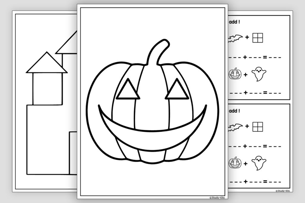 Halloween Haunted House Craftivity: Math Practice Additions for Kids ...